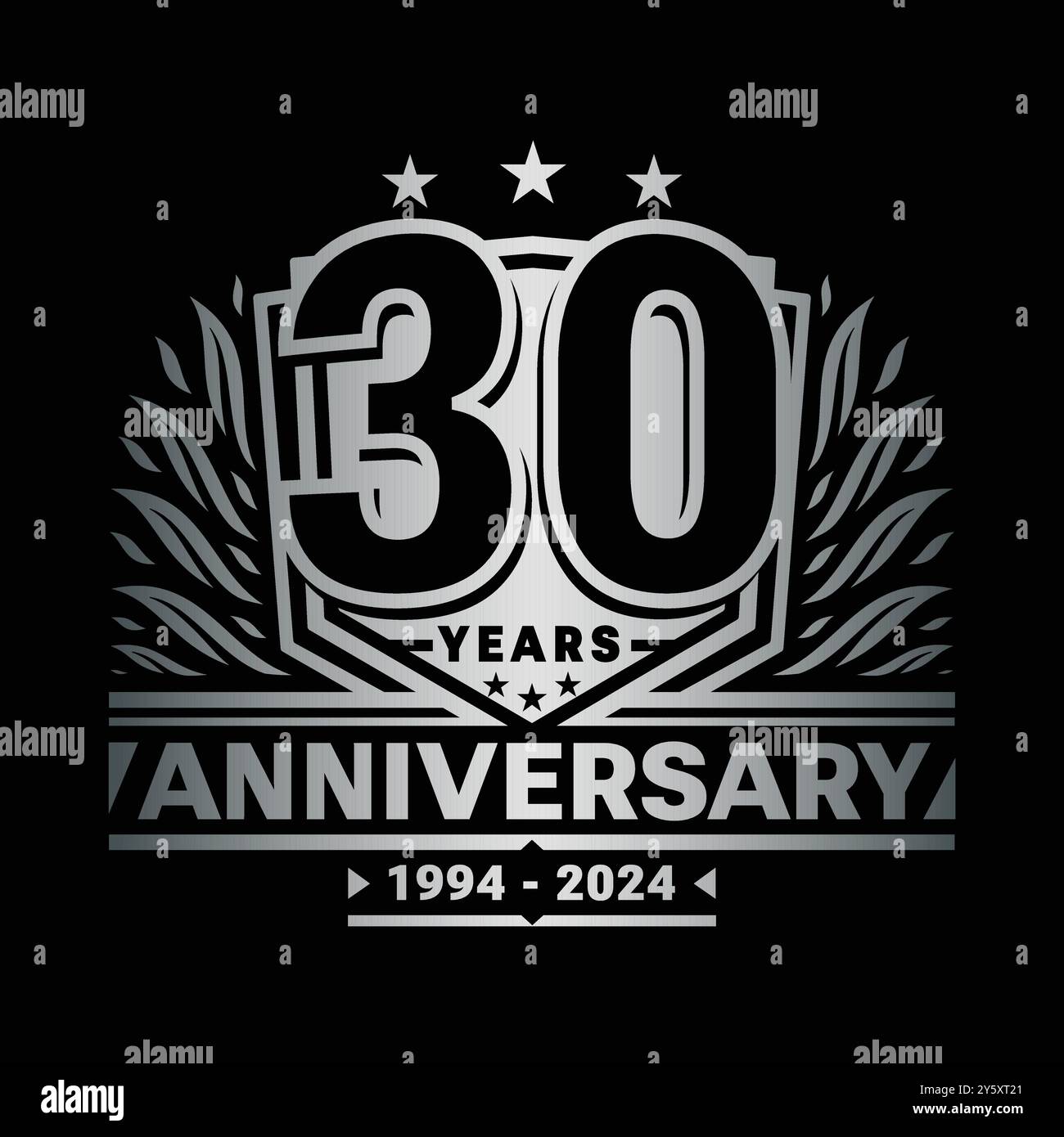 30 years anniversary celebration shield design template. 30th anniversary logo. Vector and ...