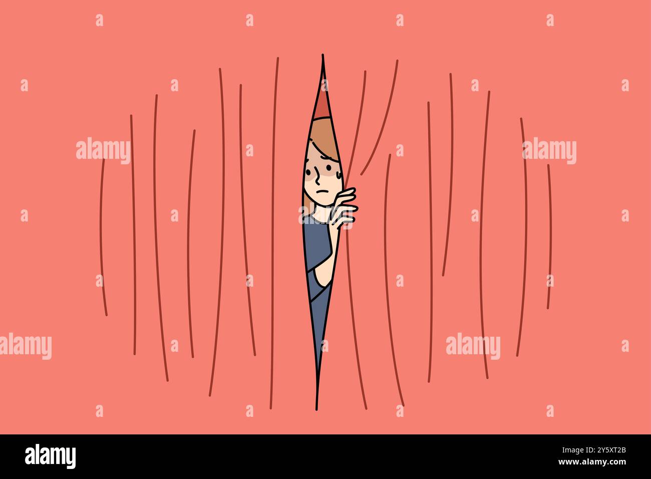 Shy woman stage Stock Vector Images - Alamy