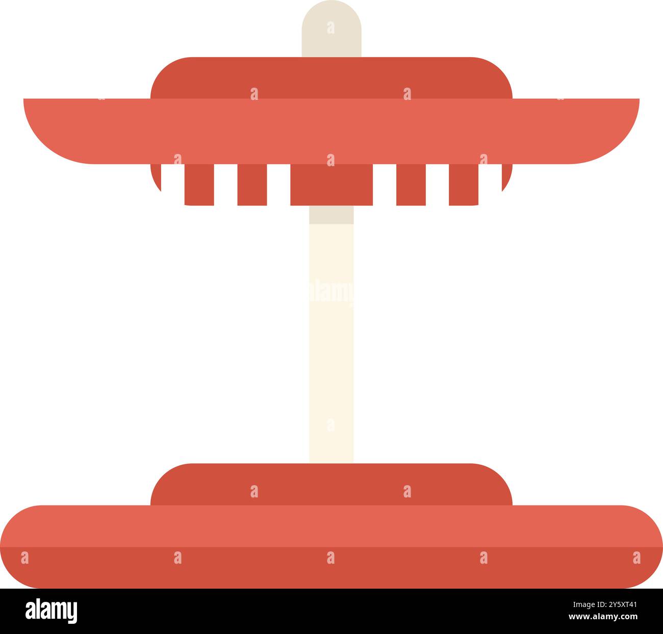 Red empty carousel spinning in an amusement park, fun leisure activity ...