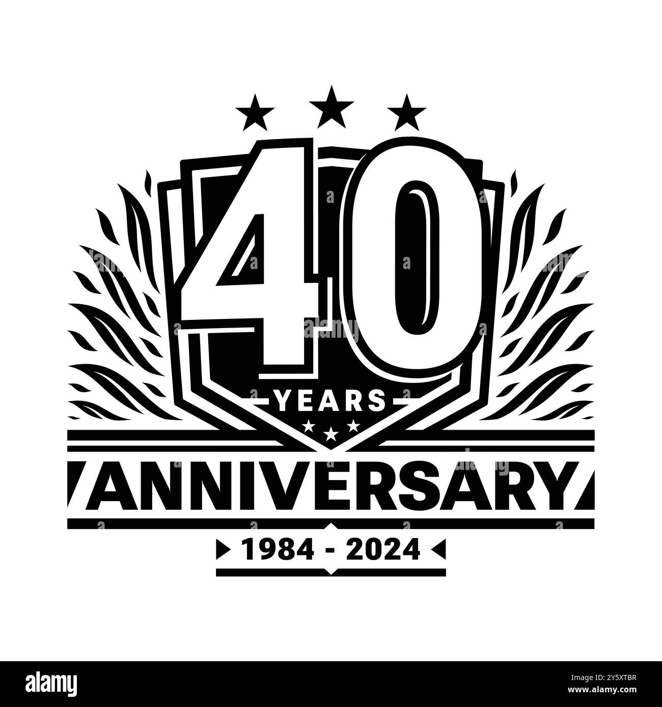 40 years anniversary celebration shield design template. 40th ...