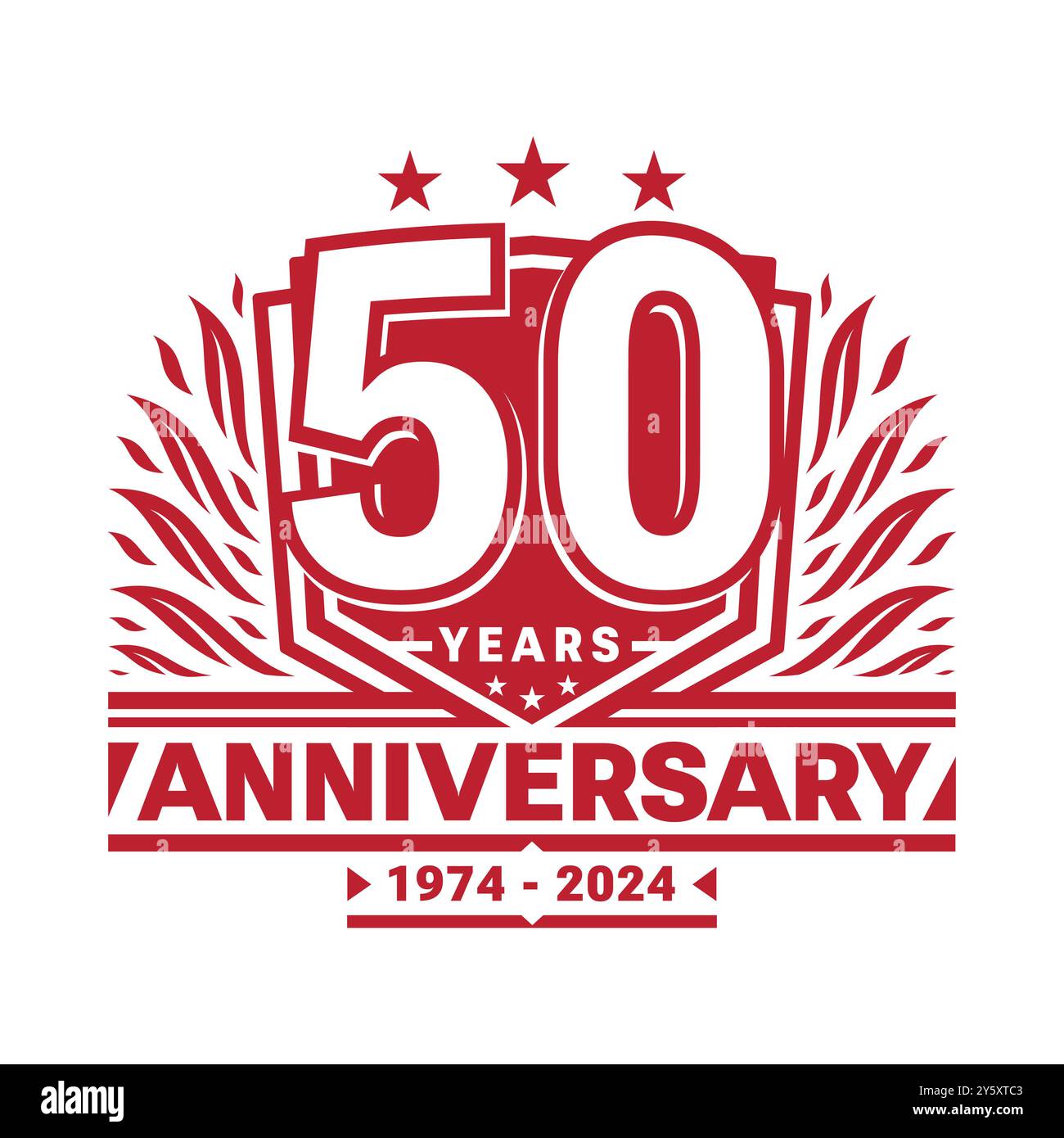 50 years anniversary celebration shield design template. 50th ...