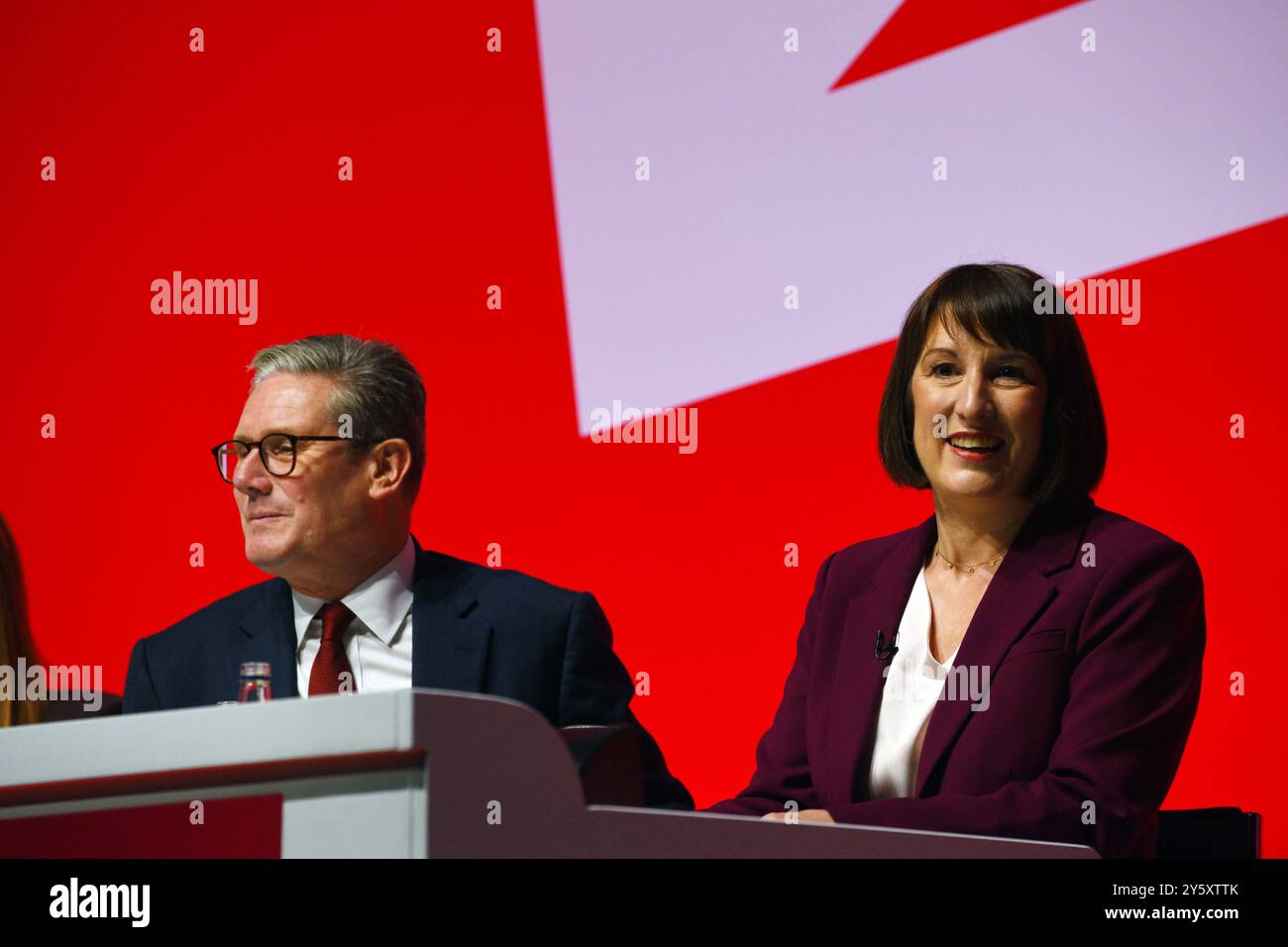 Conference stand to praise rachel reevess speech hi-res stock ...