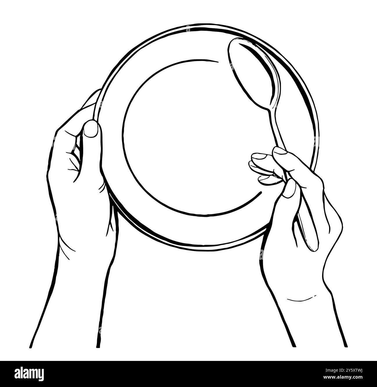 Woman hands holding spoon Stock Vector Images - Alamy