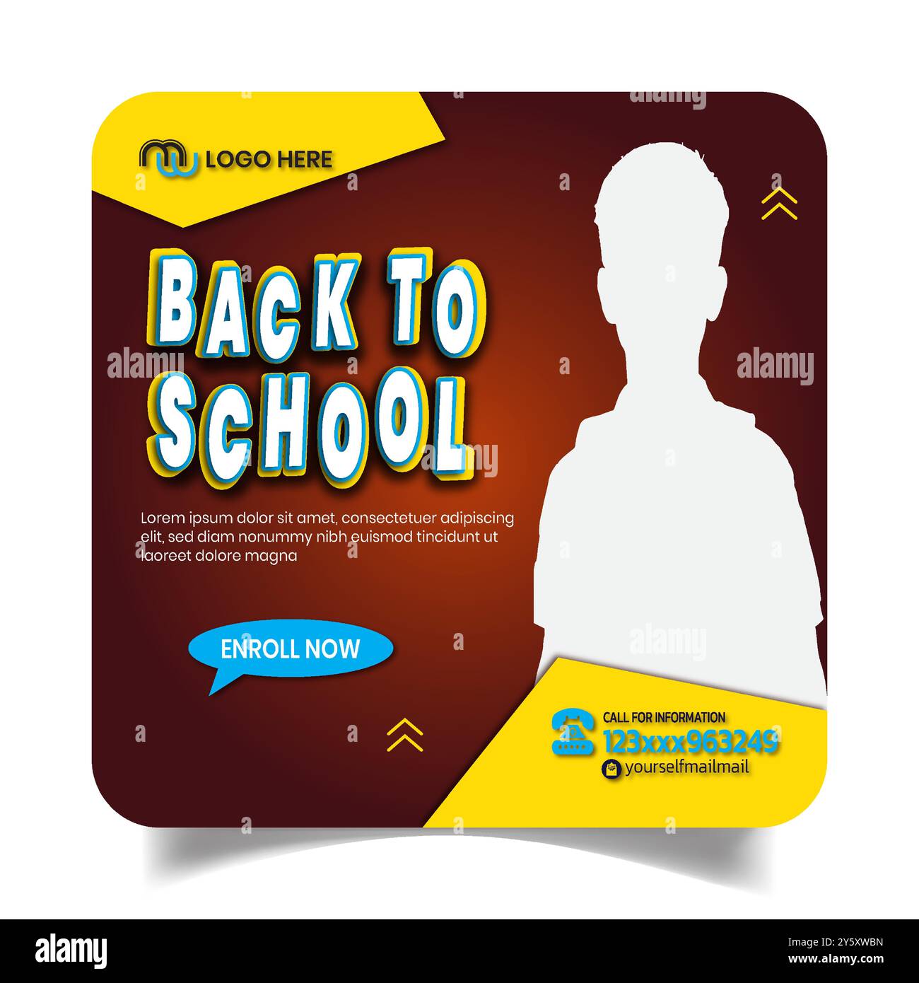 Stylus School Admission Post Design Template Stock Vector Image & Art ...