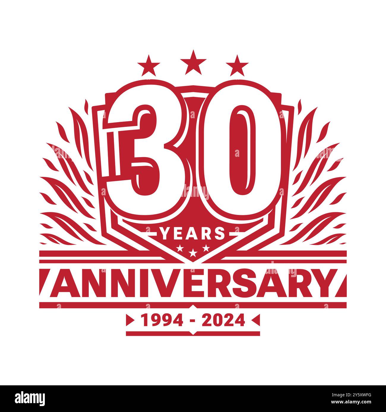 30 years anniversary celebration shield design template. 30th ...