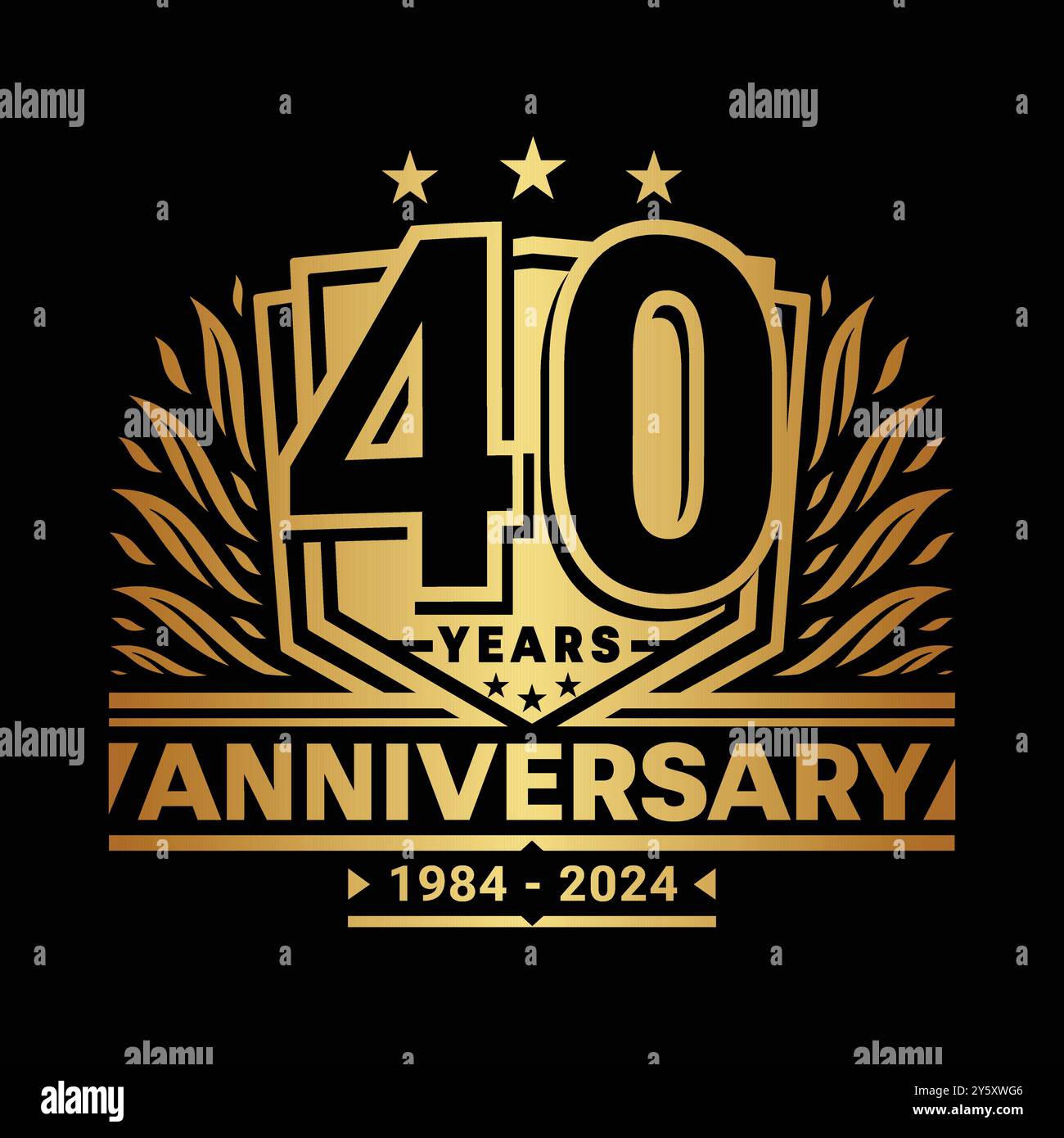 40 years anniversary celebration shield design template. 40th ...