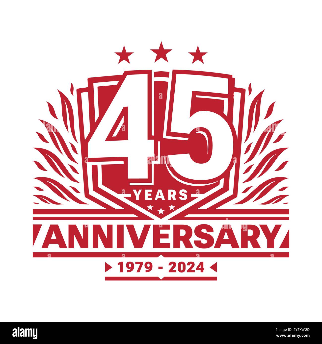 45 years anniversary celebration shield design template. 45th ...