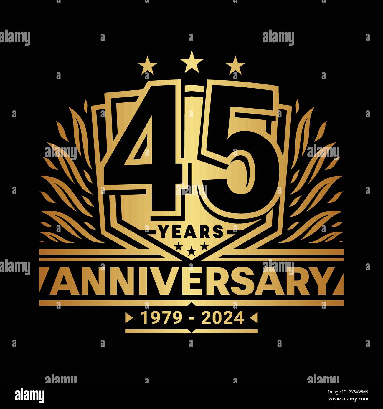 45 years anniversary celebration shield design template. 45th ...
