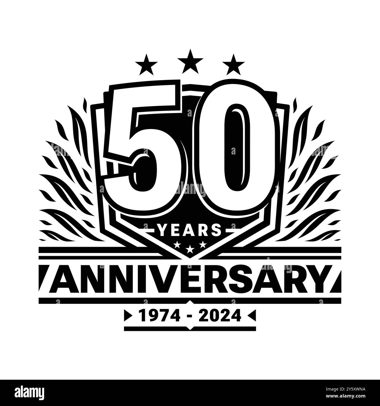 50 years anniversary celebration shield design template. 50th ...