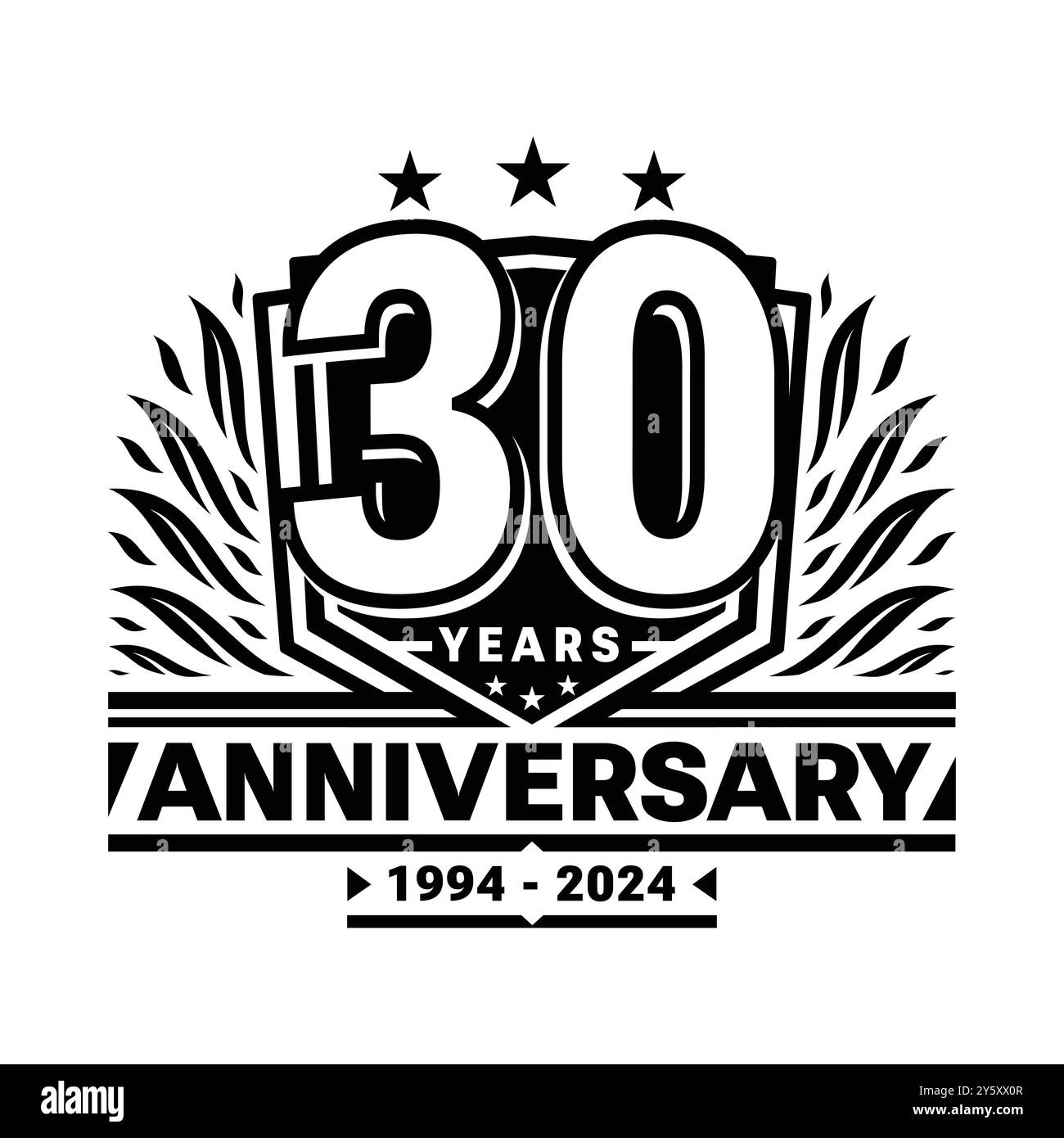 30 years anniversary celebration shield design template. 30th ...