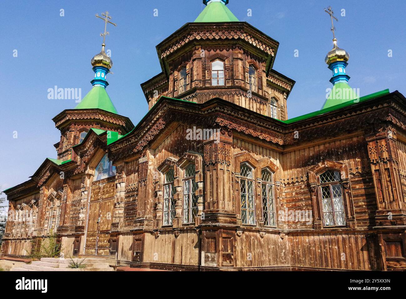 Kyrgyzstan, Karakol, the Russian Orthodox Holy Trinity Cathedral Stock ...