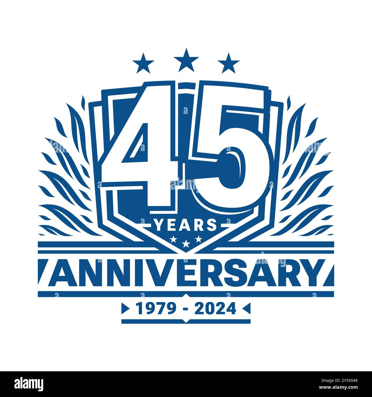 45 years anniversary celebration shield design template. 45th ...