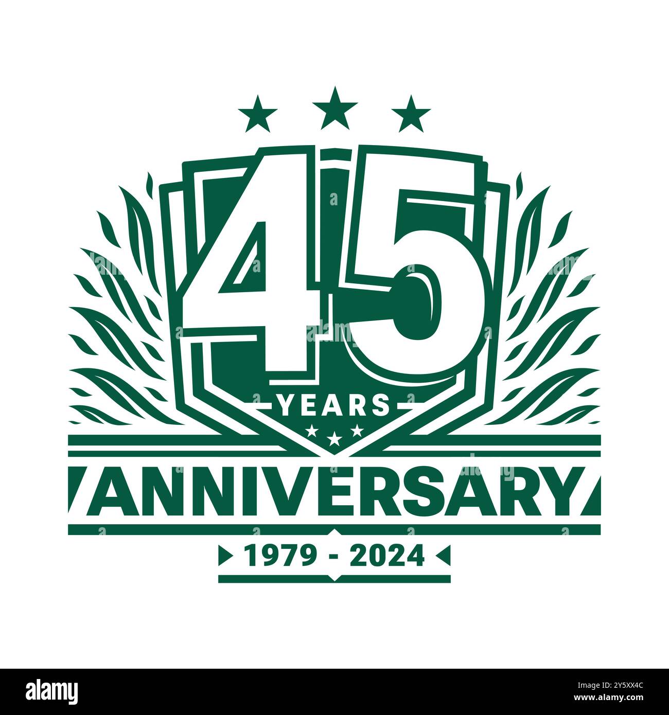 45 years anniversary celebration shield design template. 45th ...