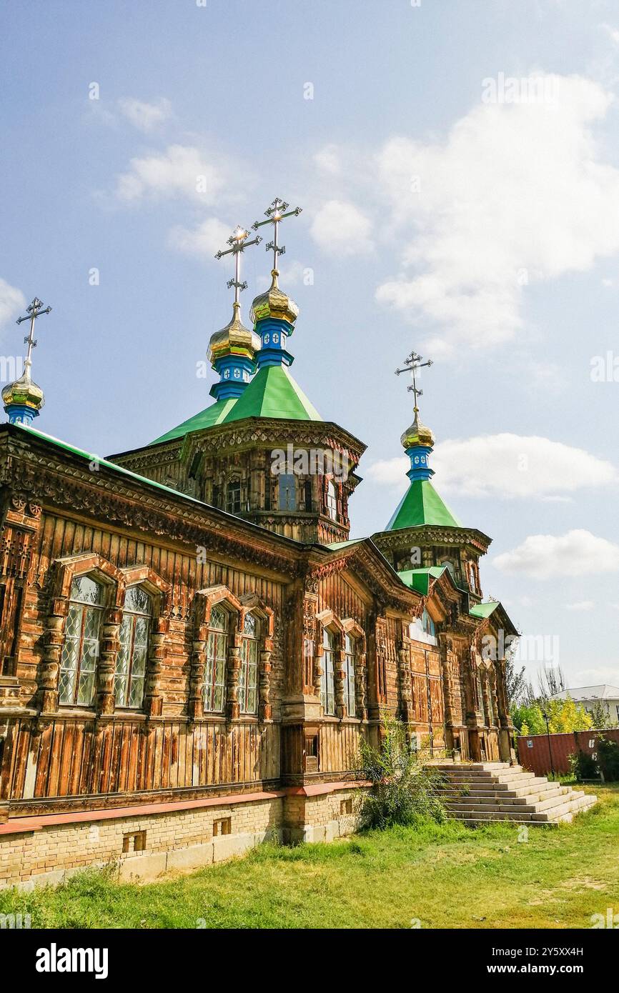 Kyrgyzstan, Karakol, the Russian Orthodox Holy Trinity Cathedral Stock ...