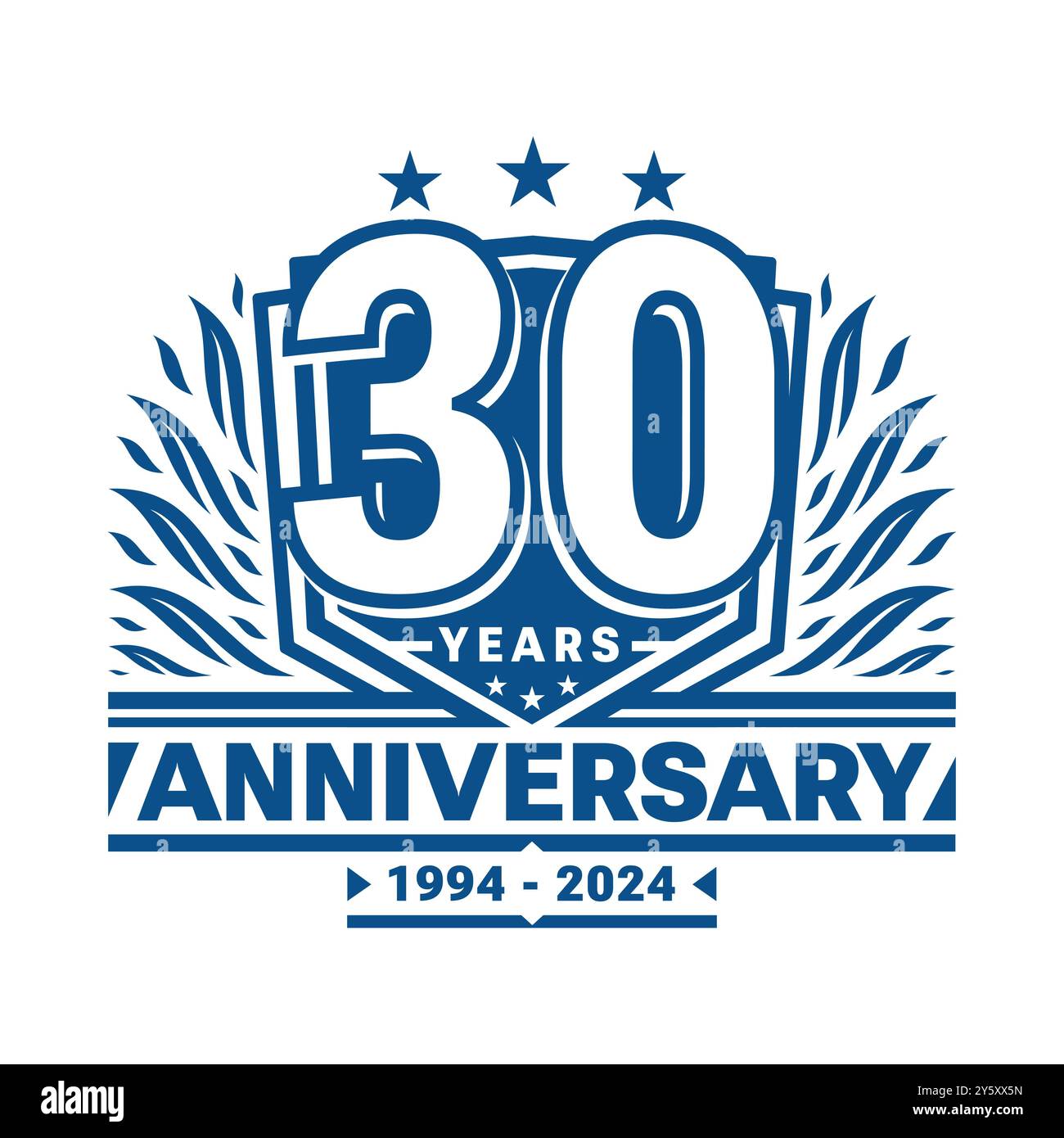 30 Year Logo 30th Year Anniversary Emblem Logo Design Template Vector