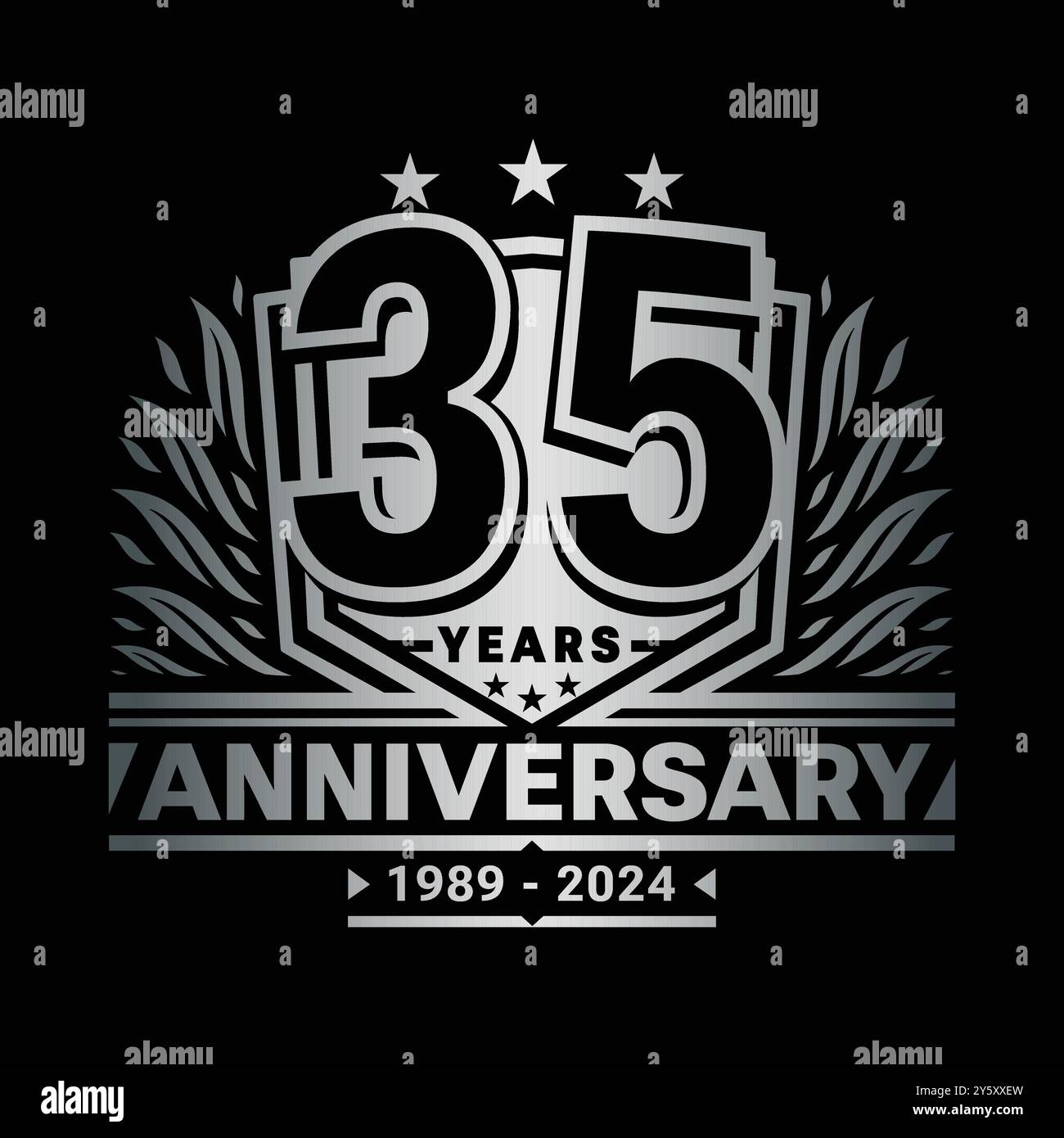 35 years anniversary celebration shield design template. 35th ...