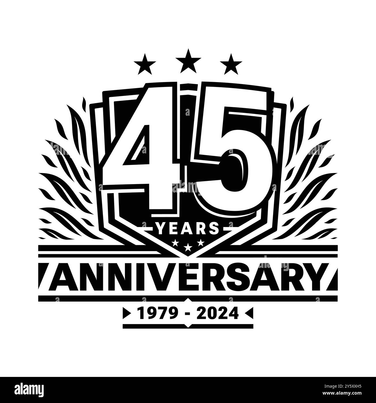 45 years anniversary celebration shield design template. 45th ...