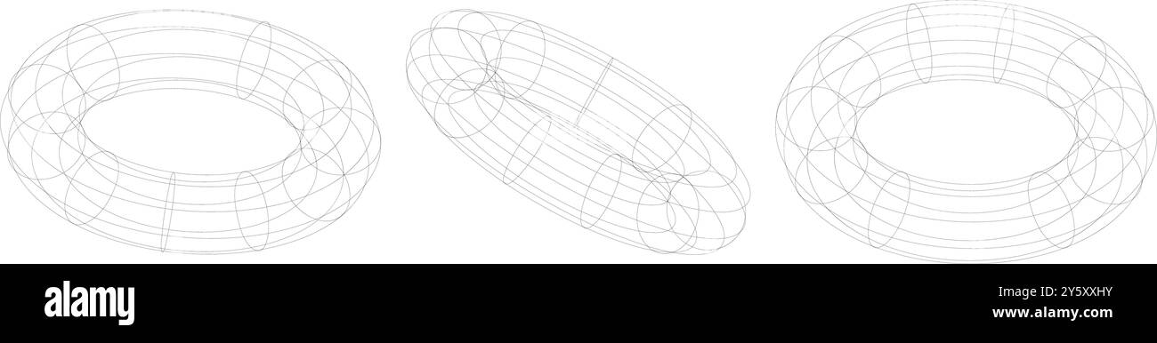torus wireframes. 3d vector shapes. Vector illustration Stock Vector Image & Art - Alamy