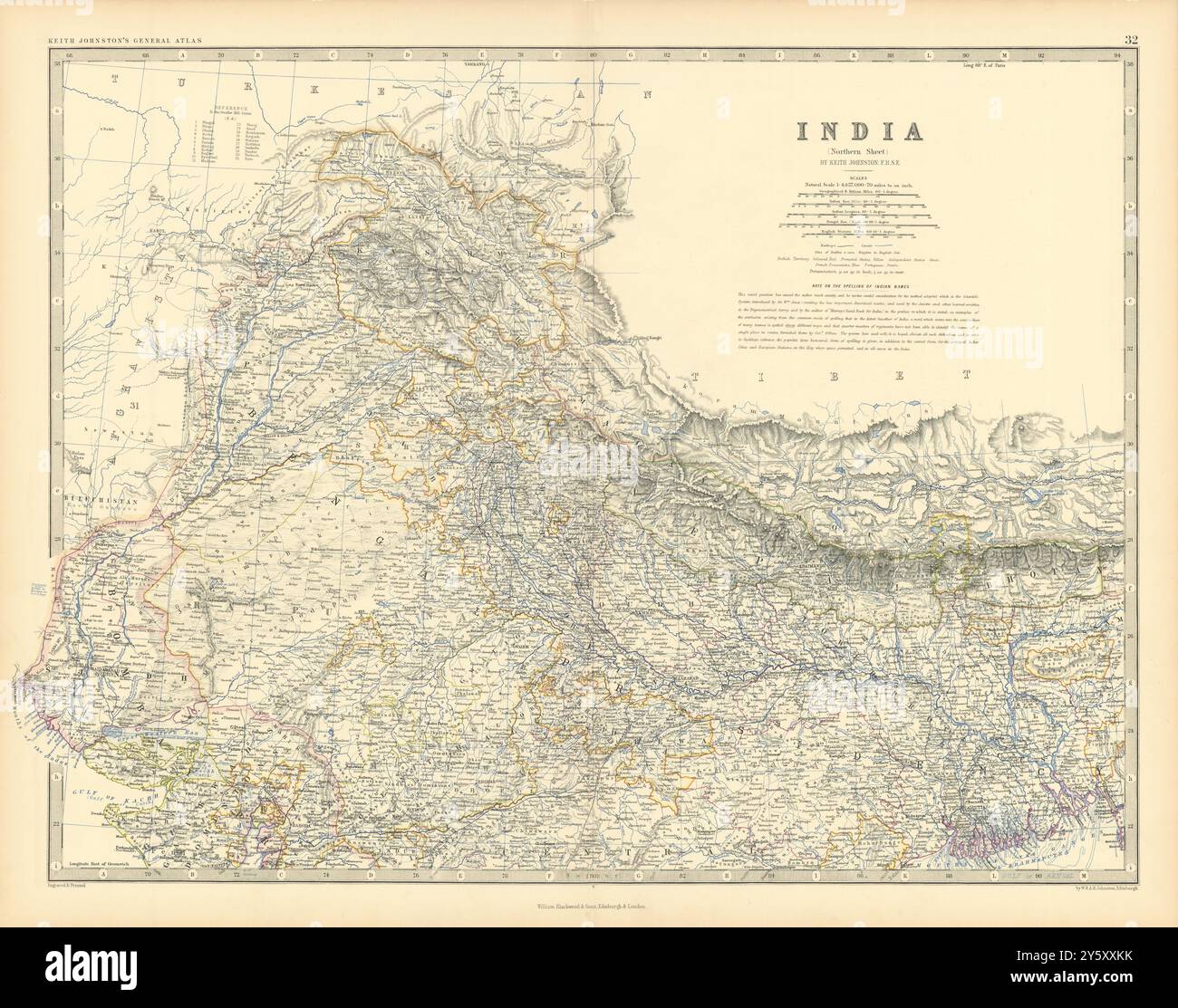 Map of the himalayas hi-res stock photography and images - Alamy