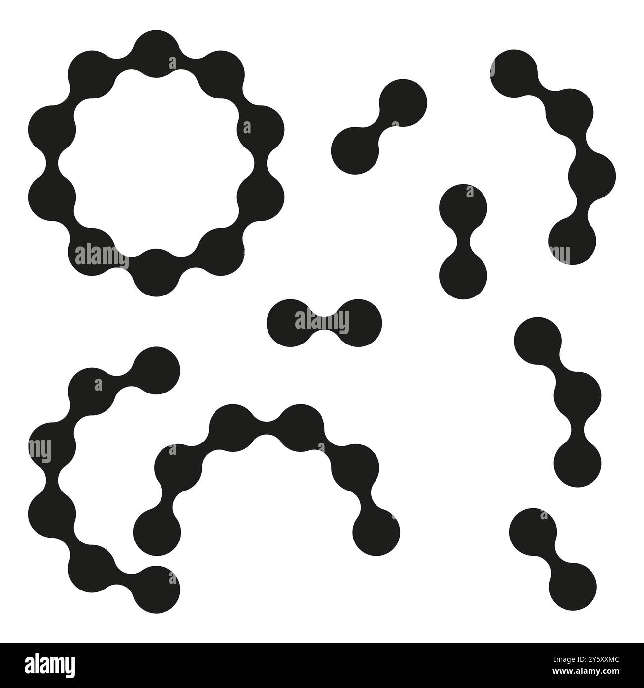 Abstract circle shapes. Connected dot elements. Modern geometric design ...