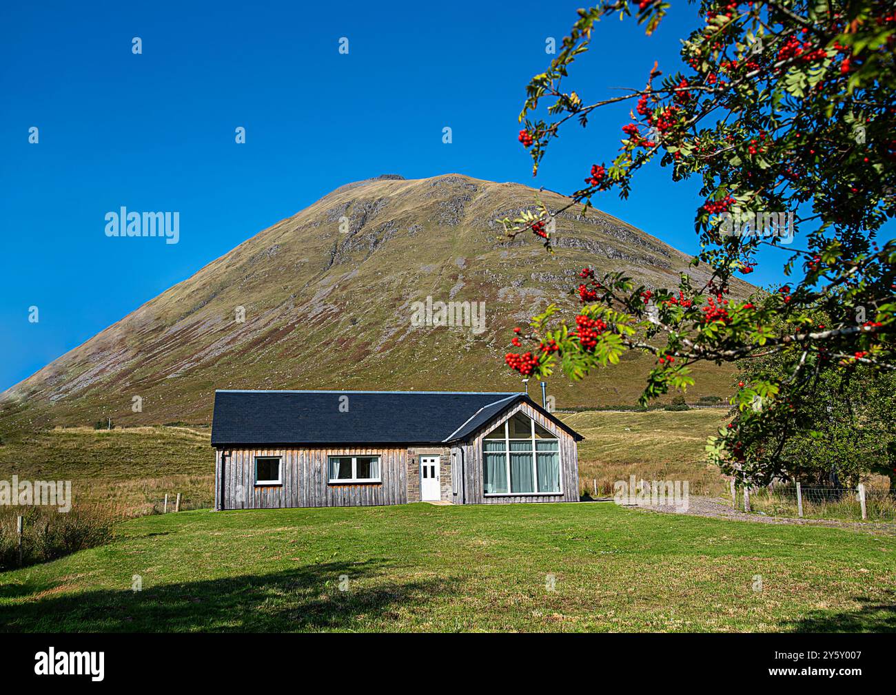 Landscape photography of wooden house in the valley Glen Orchy ...