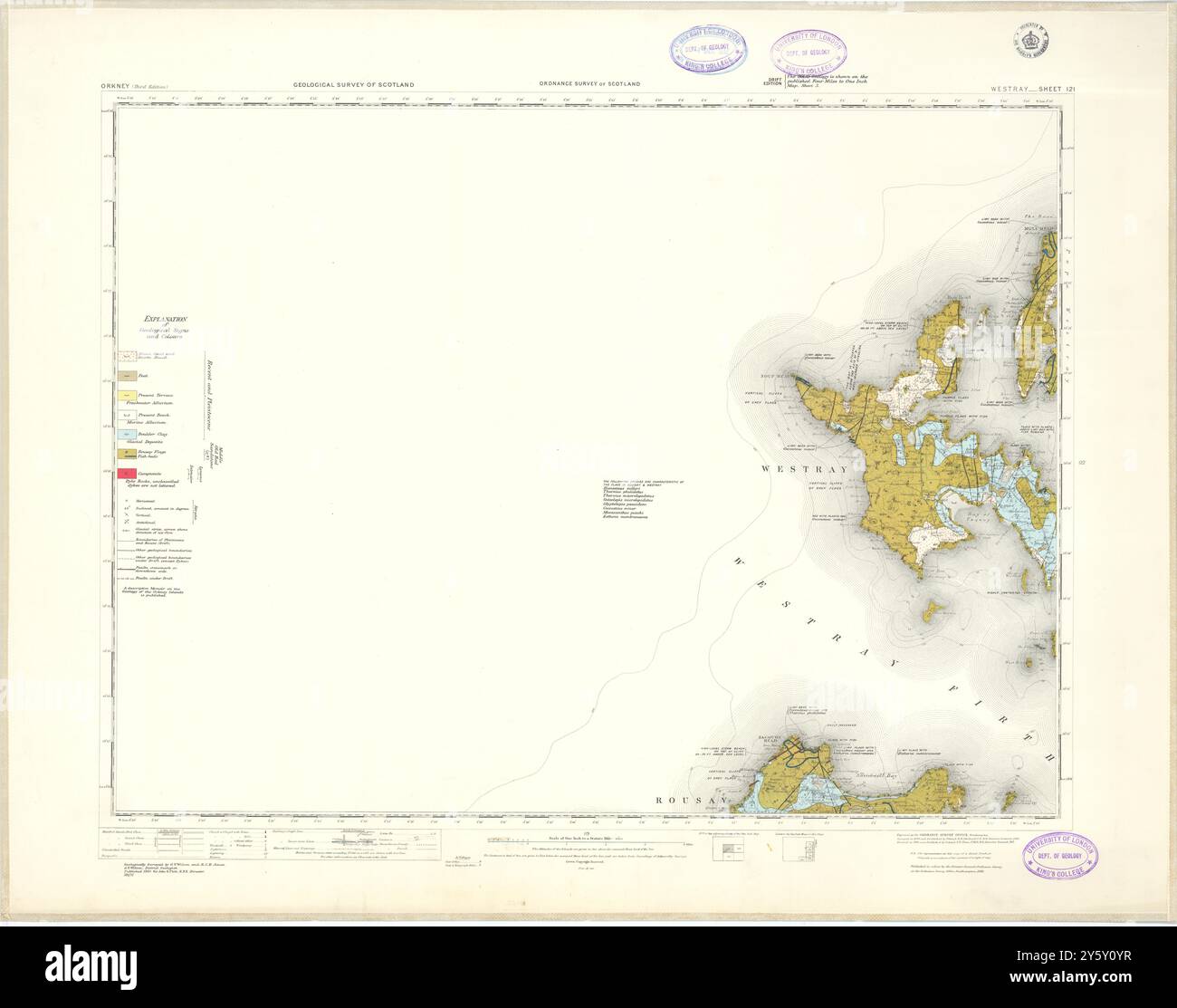 Westray. Geological Survey of Scotland sheet 121. Noup Head Orkney 1932 ...