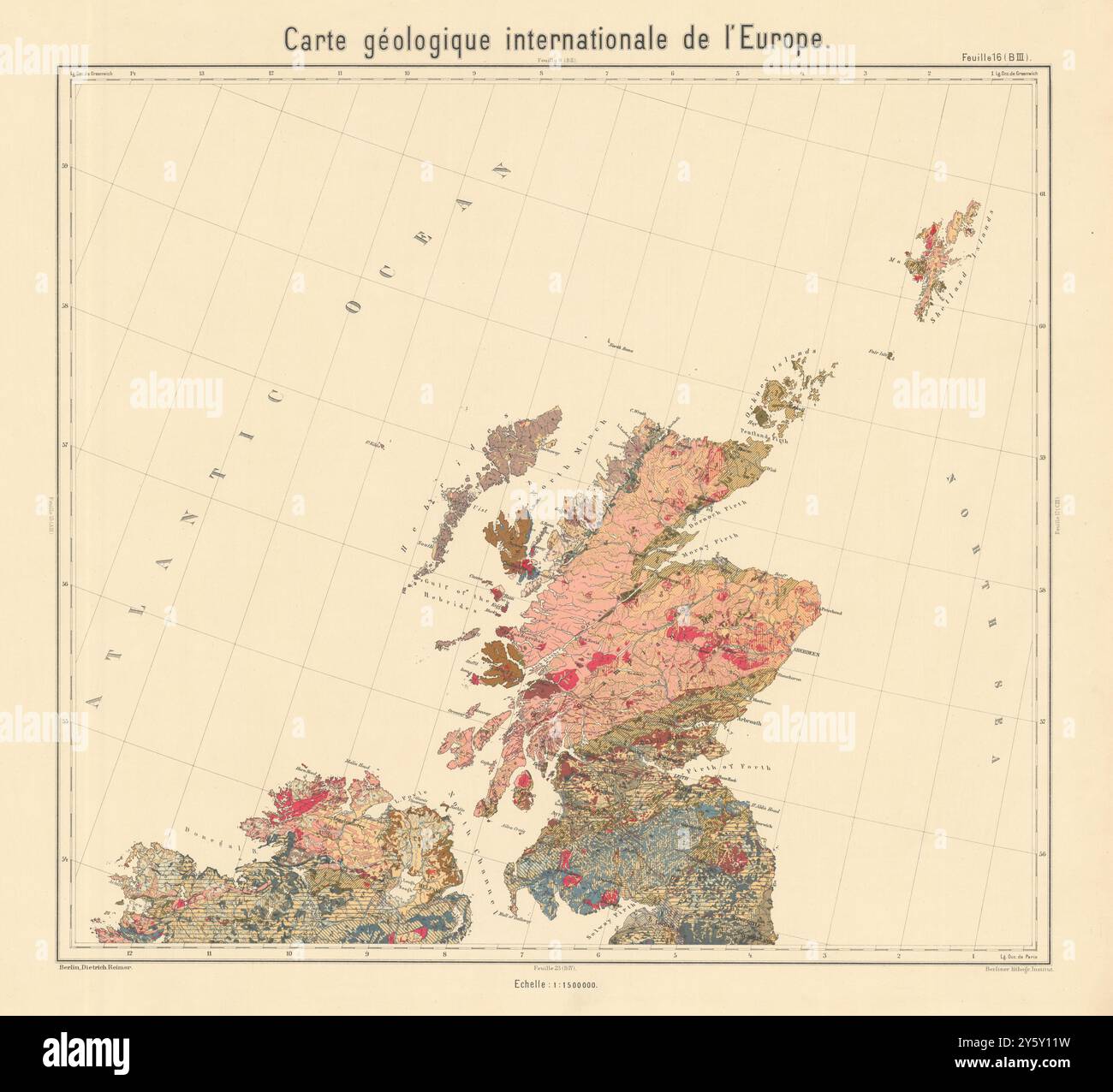 Geological map Northern British Isles. Scotland. Northern Ireland ...