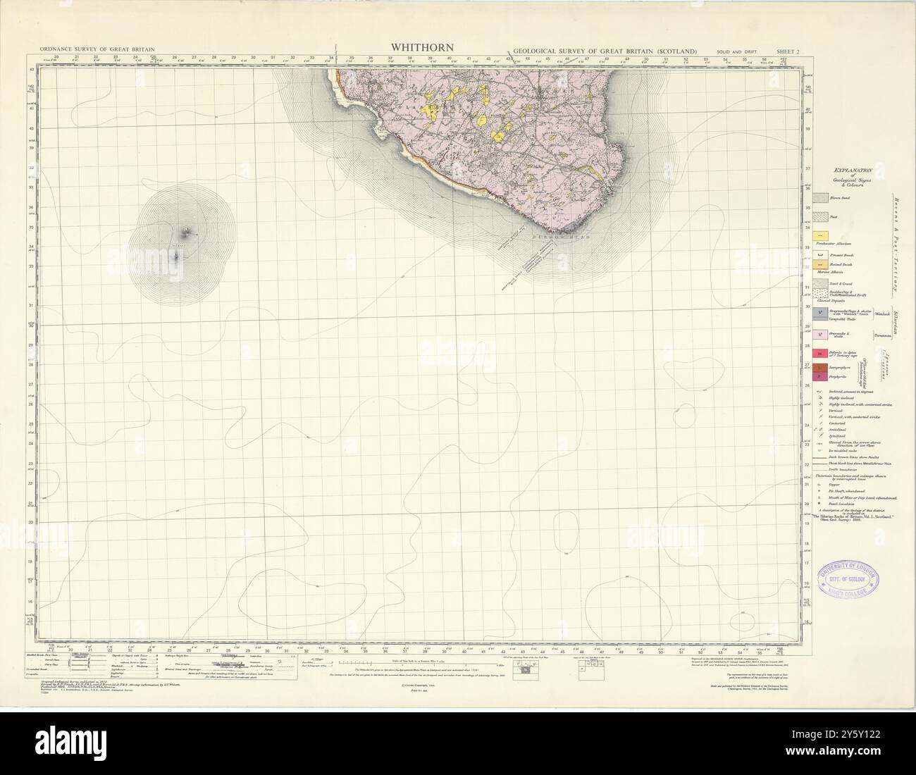 Whithorn. Geological Survey of Scotland sheet 2. Burrow Head 1964 old ...