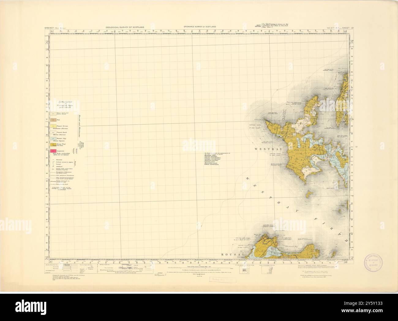 Westray. Geological Survey of Scotland sheet 121. Noup Head Orkney 1955 ...