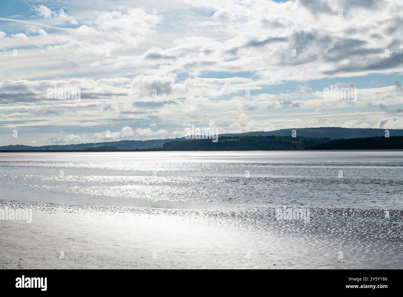 The estuary of the river Kent at Sandside near Storth in Cumbria ...