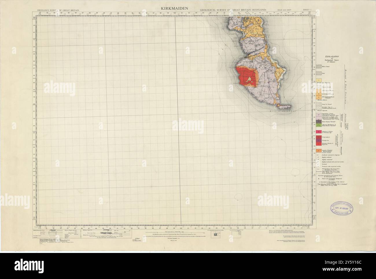 Kirkmaiden. Geological Survey of Scotland sheet 1. Port Logan 1964 old ...