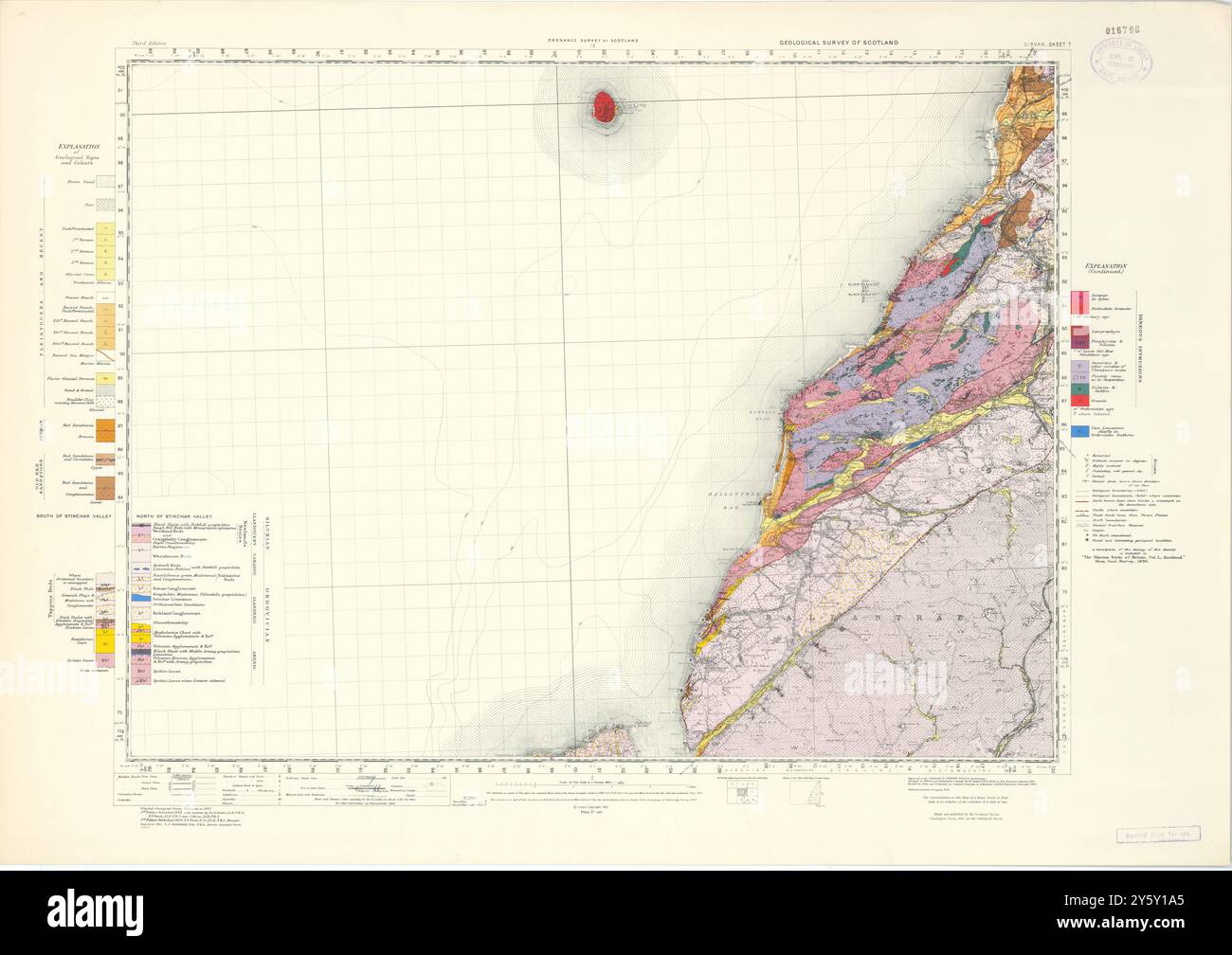 Girvan. Geological Survey of Scotland sheet 7. Ailsa Craig 1961 old map ...