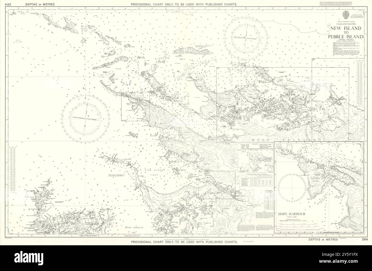 Falkland Islands New Island-Pebble Island Admiralty chart HMS Glamorgan ...