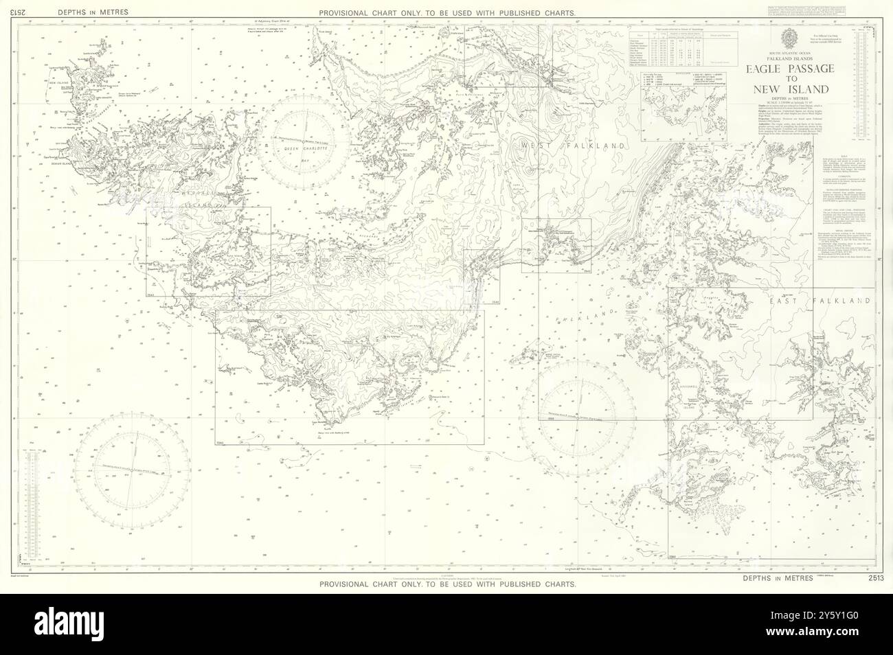 Falkland Islands Eagle Passage-New Island Admiralty chart HMS Glamorgan ...