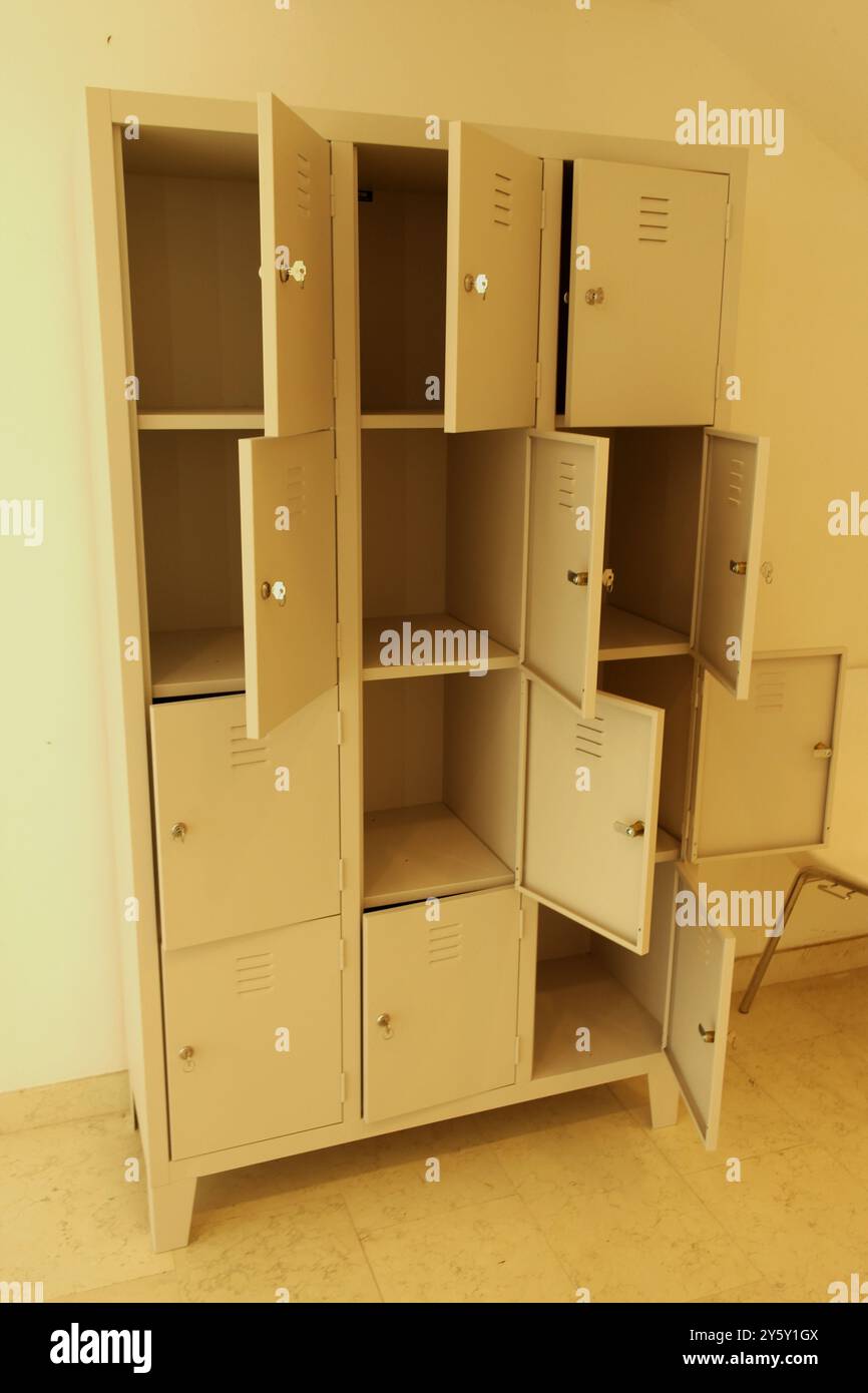 View of a metal storage cabinet Stock Photo - Alamy