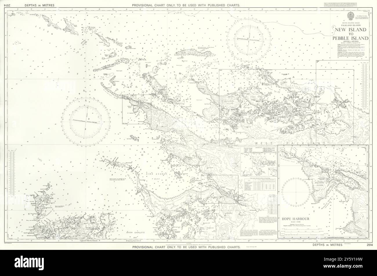 Falkland Islands New Island-Pebble Island Admiralty chart HMS Glamorgan ...