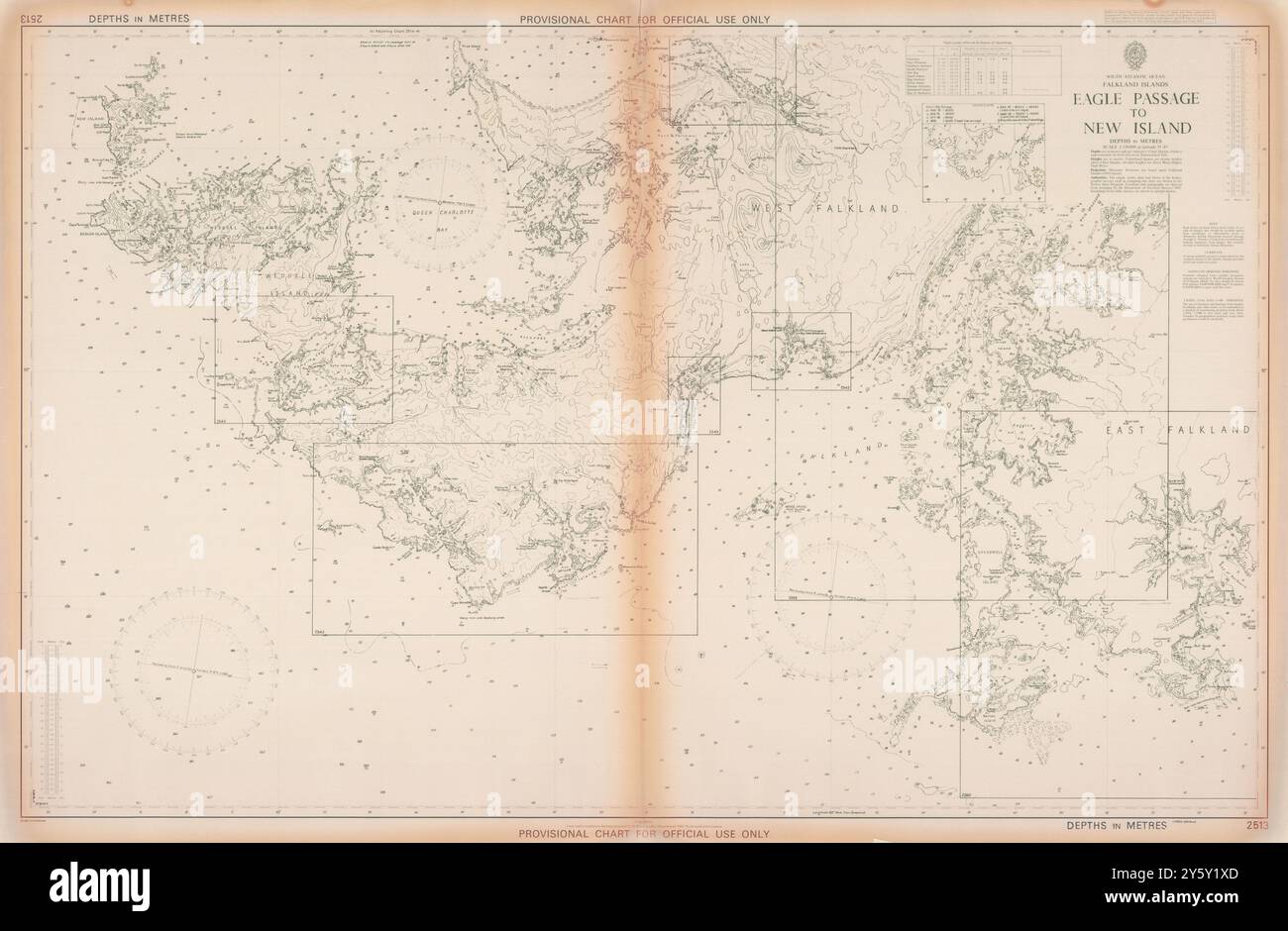 Falkland Islands Eagle Passage-New Island Admiralty chart HMS Glamorgan ...