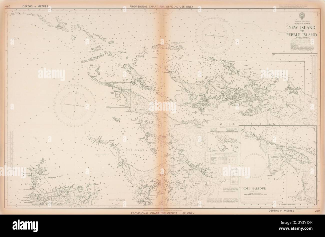 Falkland Islands New Island-Pebble Island Admiralty chart HMS Glamorgan ...