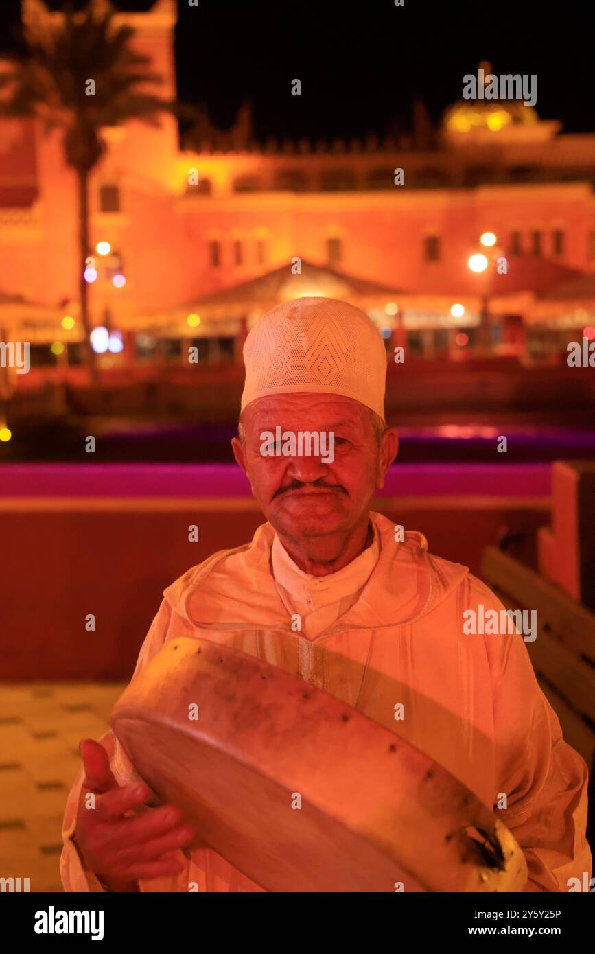 Traditional Moroccan music and singing show in the famous restaurant ...