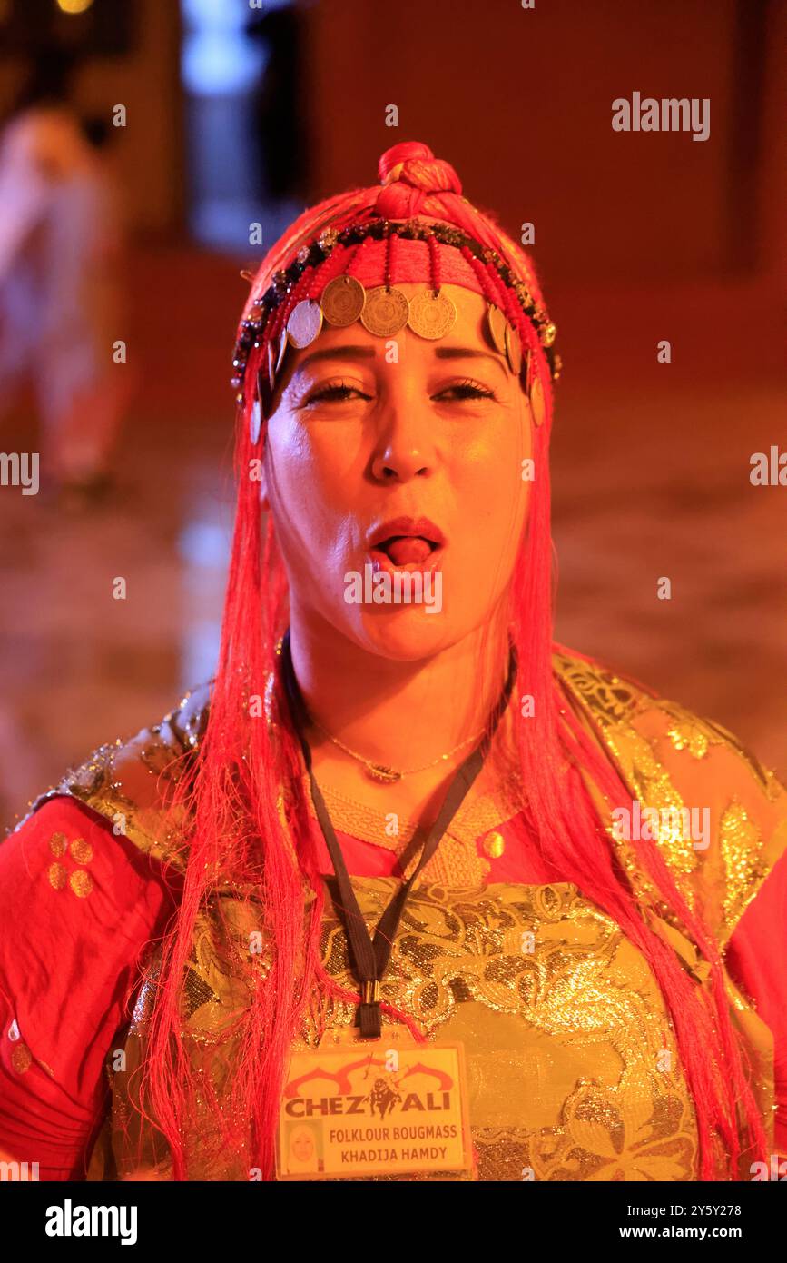 Traditional Moroccan music and singing show in the famous restaurant ...