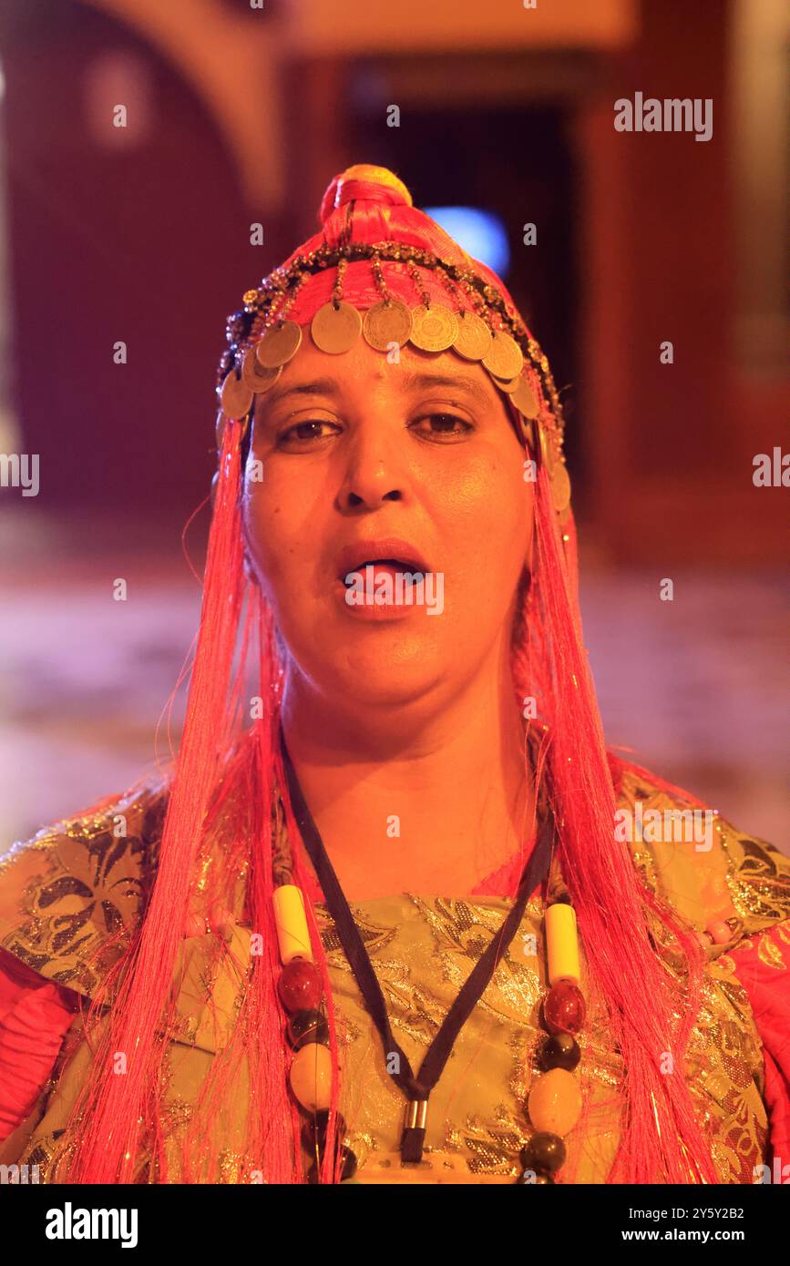 Traditional Moroccan music and singing show in the famous restaurant ...