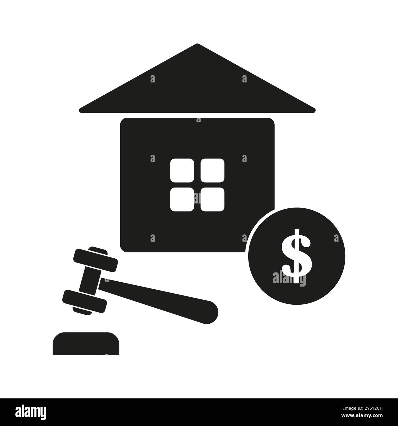 Real estate auction icon. House sale symbol. Property bidding graphic ...