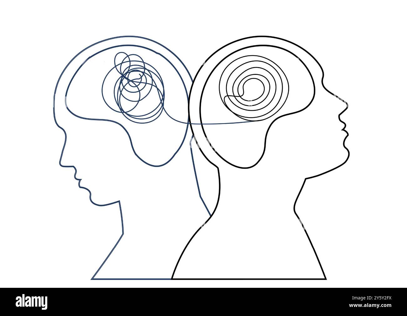 Psychological support background with human heads outline design Stock ...