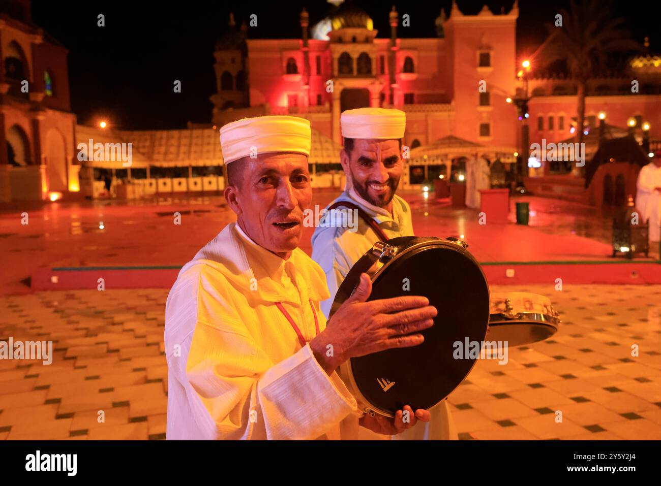 Traditional Moroccan music and singing show in the famous restaurant ...