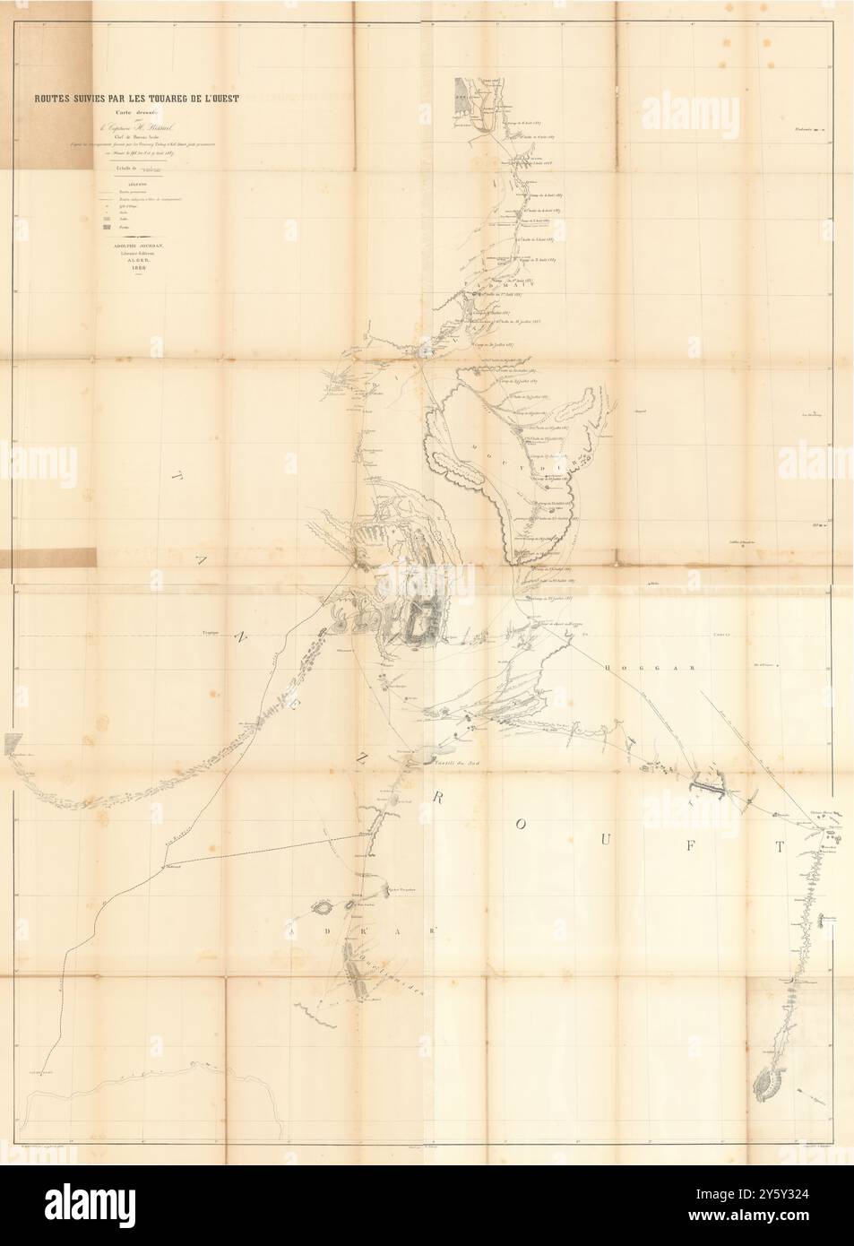 Routes suivies par les Touareg de l'Ouest Sahara caravan routes BISSUEL ...