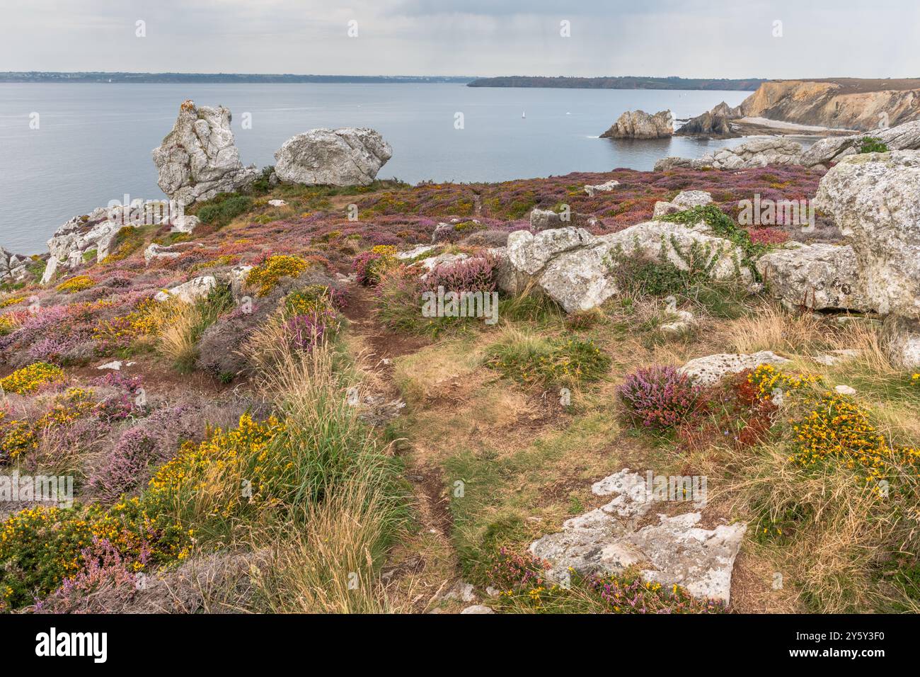 Landscape of the coast of the Iroise Sea. Camaret, Crozon, Finistere ...