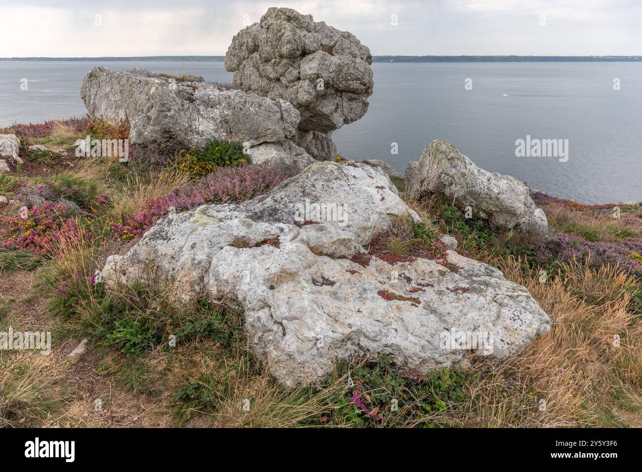 Landscape of the coast of the Iroise Sea. Camaret, Crozon, Finistere ...