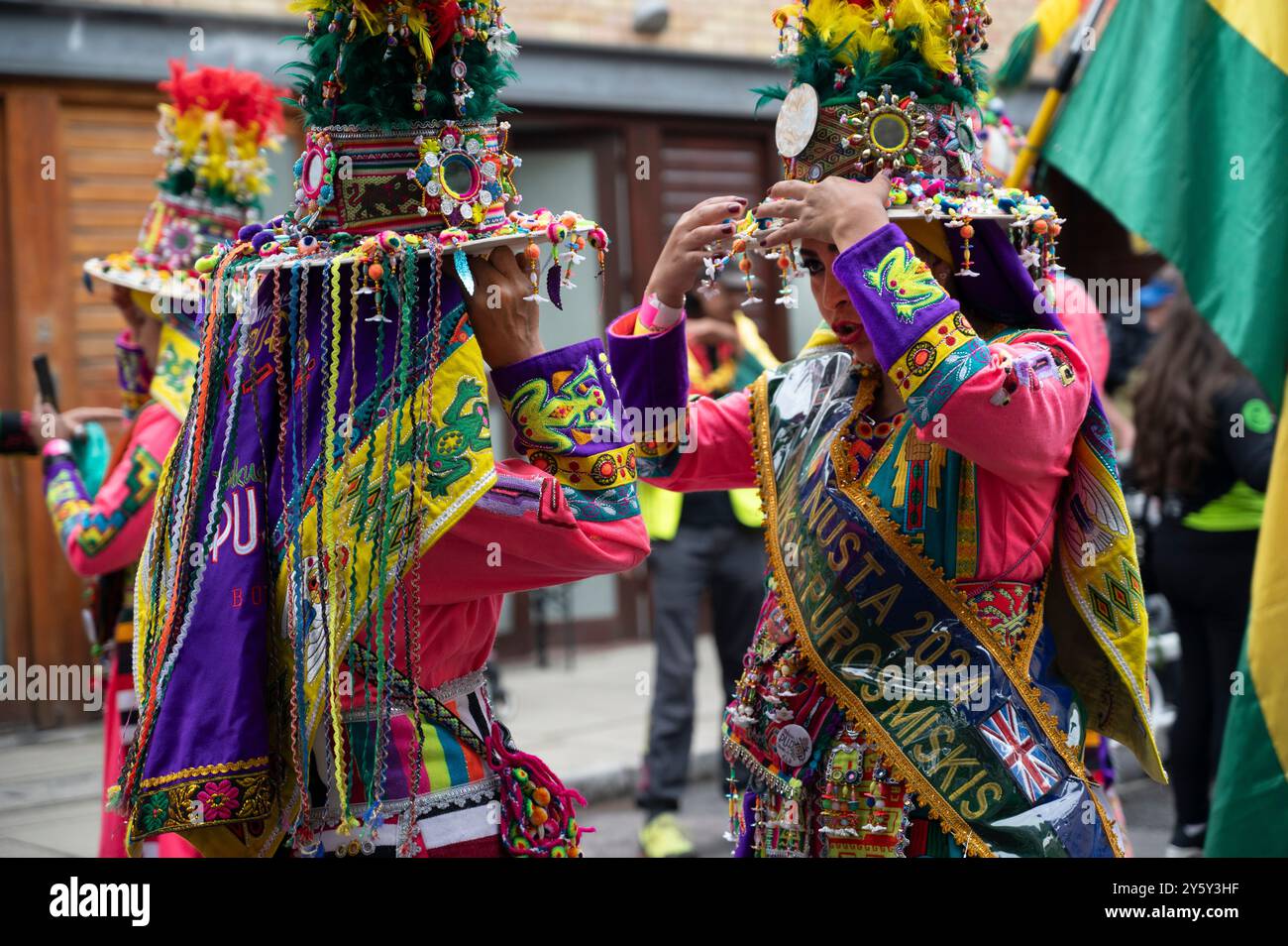 September 22nd 2024 Hackney Carnival. Bolivian performers - Tinkus ...
