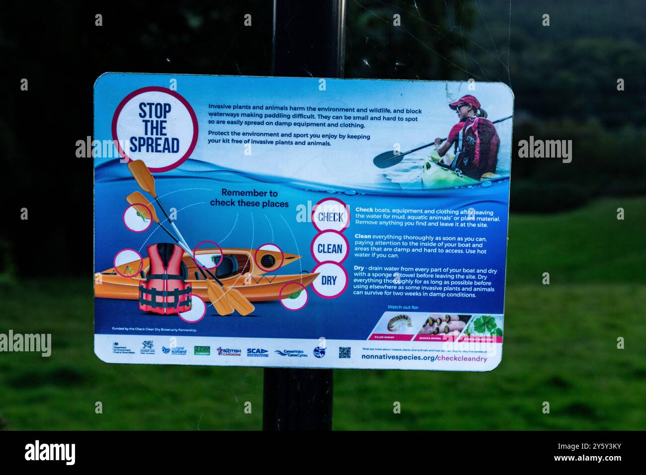 A canal side notice advising canal users how to reduce the spread of ...