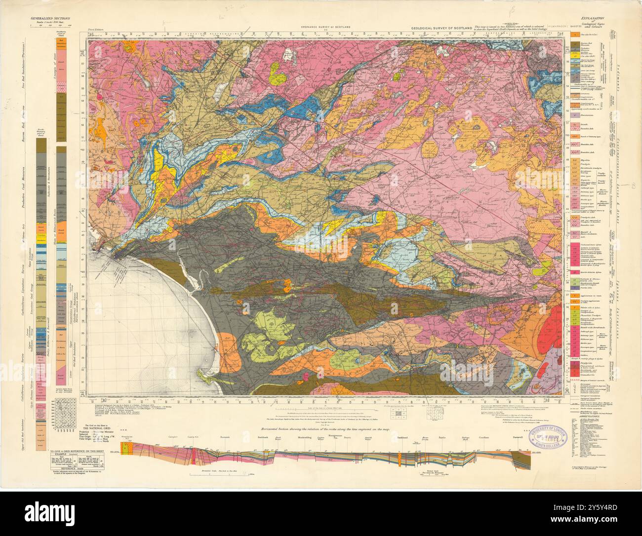 Kilmarnock. Geological Survey of Scotland sheet 22. Ardrossan 1950 old ...